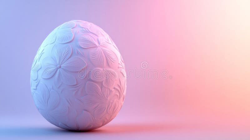 Delicate Floral Design Easter Egg on Soft Background Stock Illustration ...