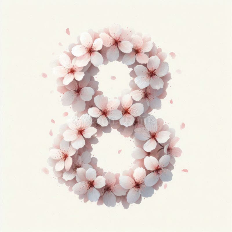 Delicate Floral Eight Composition Stock Illustration - Illustration of ...