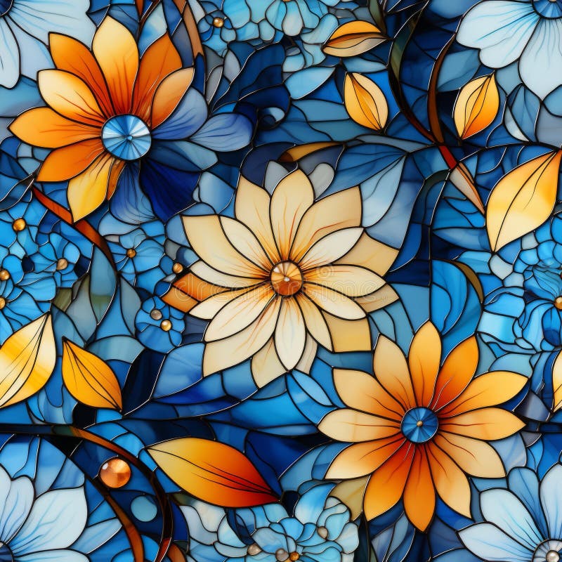 Delicate Floral Elegance in Glassy Style, Generative AI Stock ...