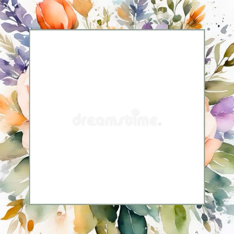 Delicate Floral Frame Suitable for Invitations, Cards, and Stationery ...