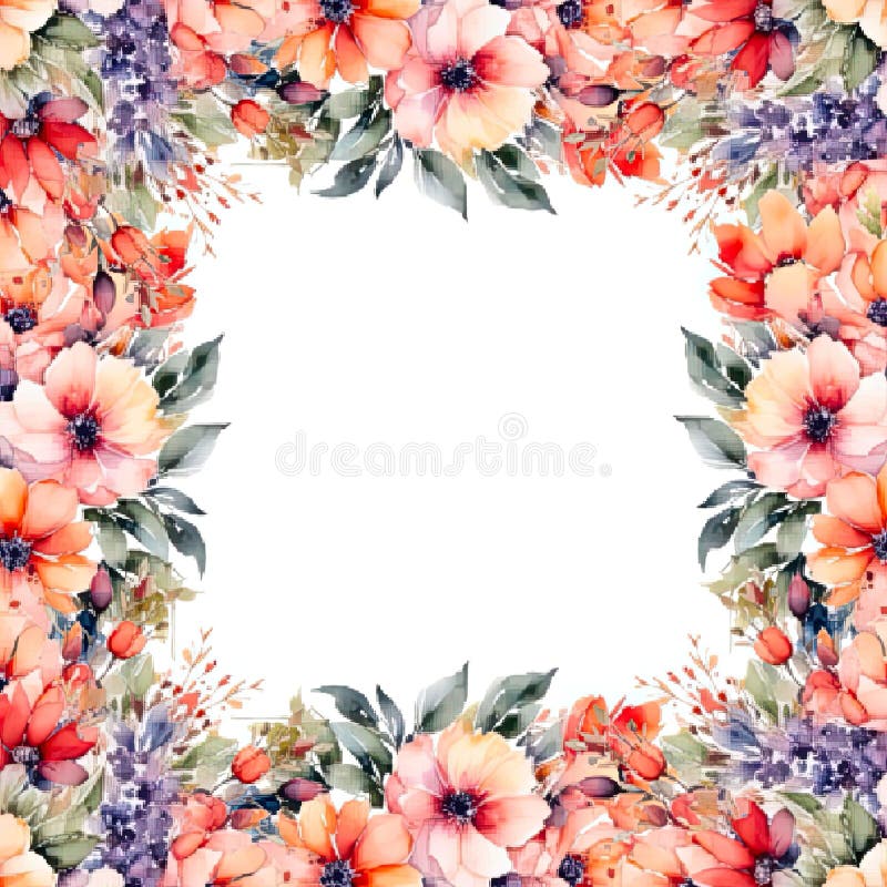 Delicate Floral Frame Suitable for Invitations, Cards, and Stationery ...