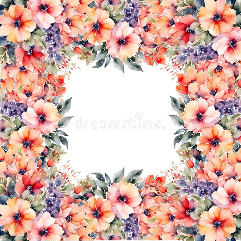 Delicate Floral Frame Suitable for Invitations, Cards, and Stationery ...