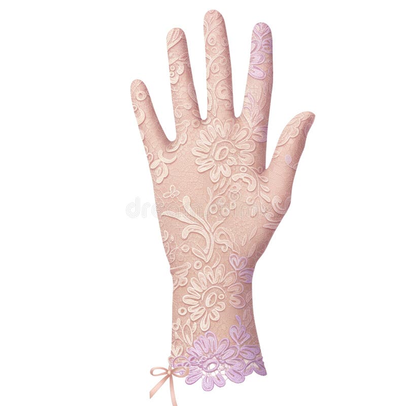Delicate Floral Lace Glove on Open Hand Stock Illustration ...