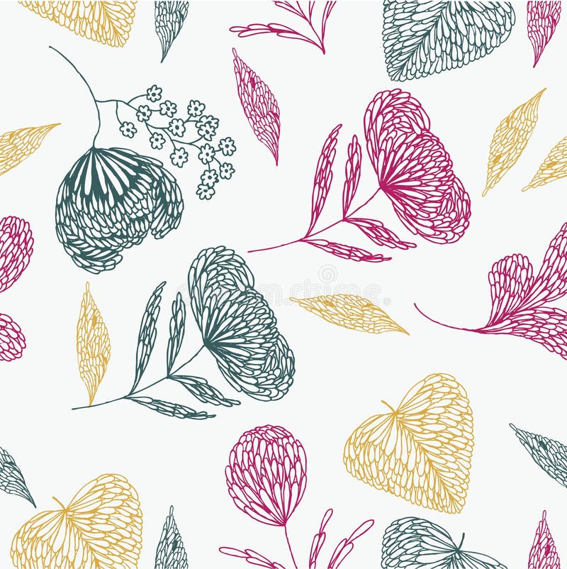Delicate Floral and Leaf Design Stock Illustration - Illustration of ...