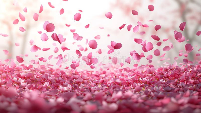 A Delicate Floral Overlay with Soaring Pink Petals Set Against ...