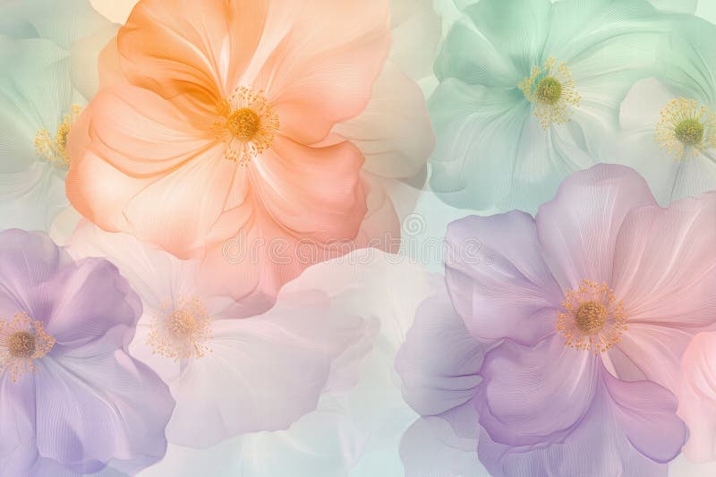 Delicate Floral Pattern Featuring Soft Pastel Colors and Intricate ...