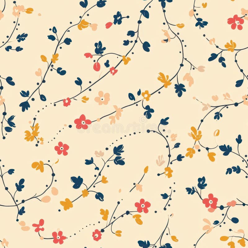 Delicate Floral Pattern with Pastel Colors for Springtime Backgrounds Stock Image - Image of ...