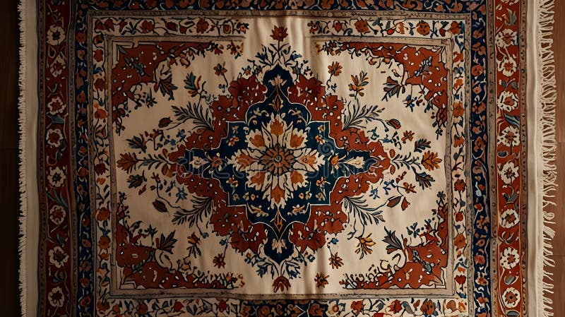 A Delicate Floral Pattern on a Prayer Rug in a Quiet, Peaceful Space ...