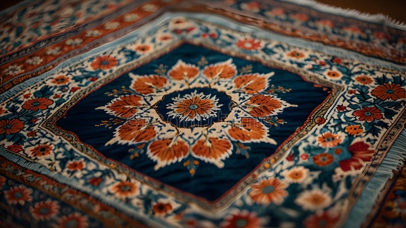 A Delicate Floral Pattern on a Prayer Rug in a Quiet, Peaceful Space ...