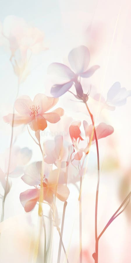 Delicate Floral Pattern in Soft Pastel Colors, Suitable for Background ...