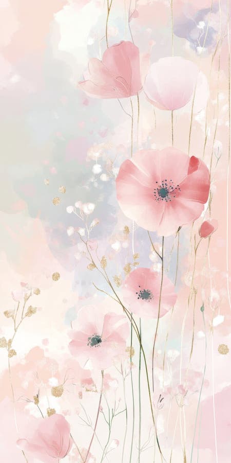 Delicate Floral Pattern in Soft Pastel Colors, Suitable for Background ...