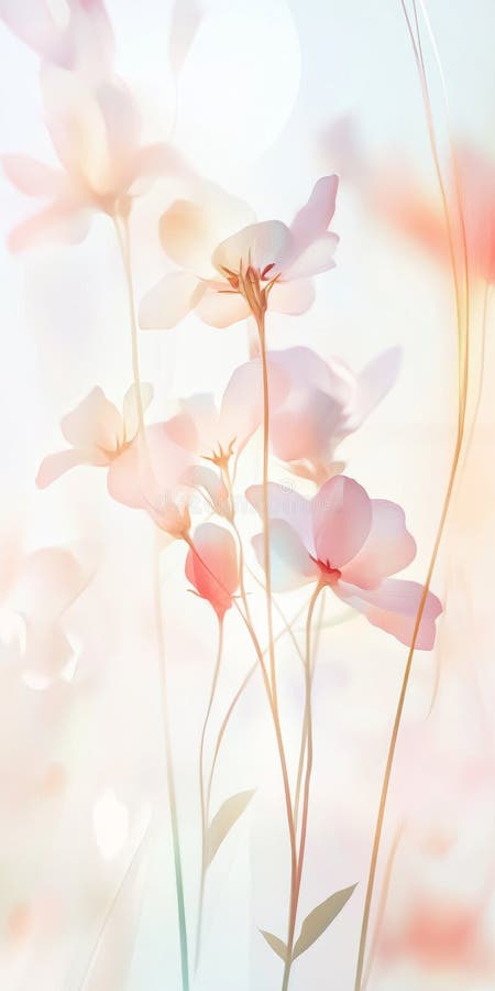 Delicate Floral Pattern in Soft Pastel Colors, Suitable for Background ...