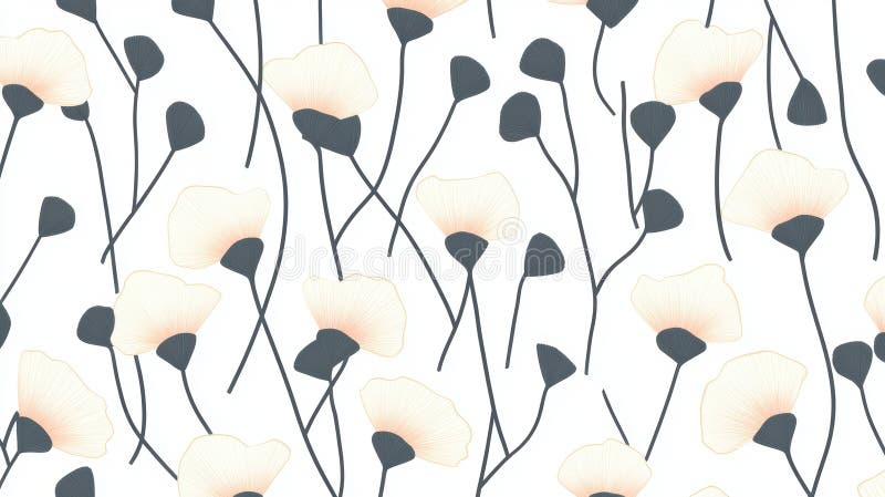 Delicate Floral Pattern with Understated Botanical Shapes and Soft ...