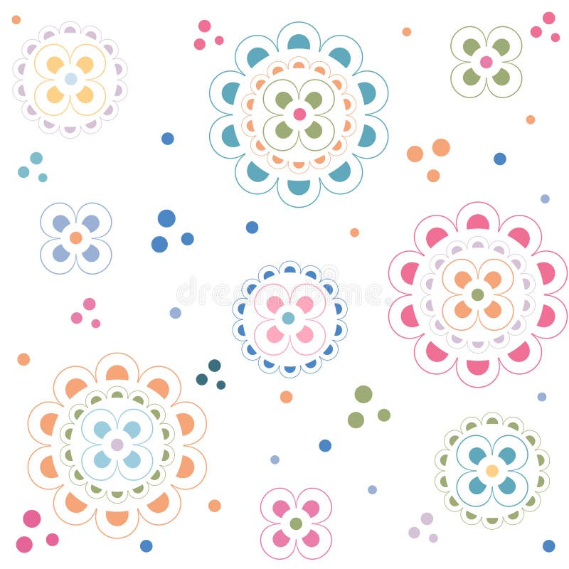 Delicate Floral Pattern on a White Background Stock Vector ...