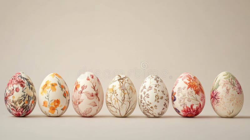 Delicate Floral Patterns on Easter Eggs, Bright and Refined Holiday ...