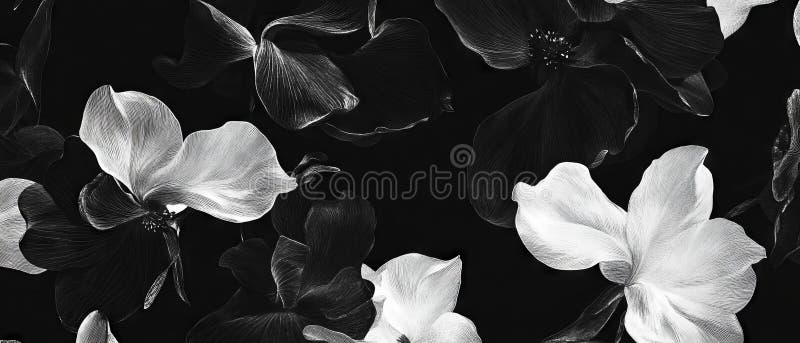 Delicate Floral Patterns with Stylized Outlines and Sophisticated ...