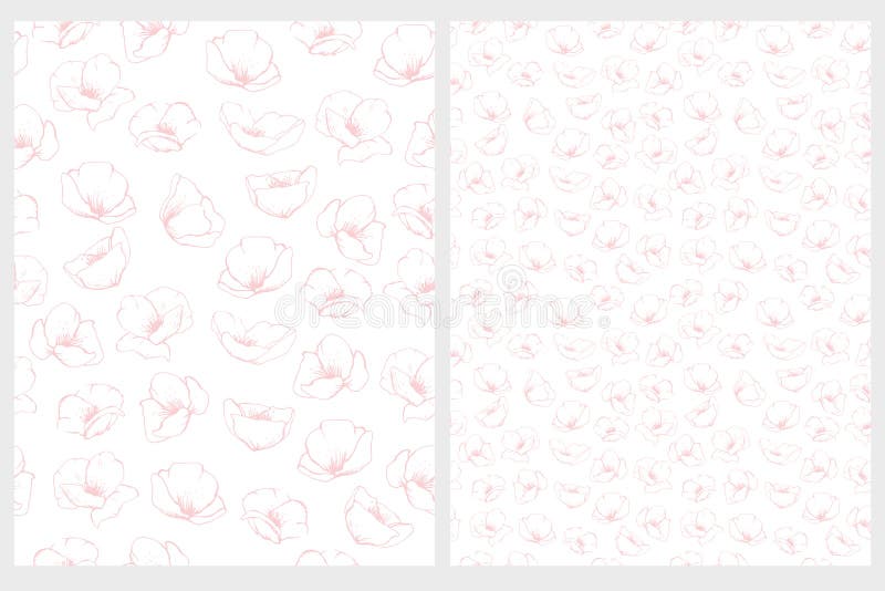Delicate Floral Repeatable Vector Pattern. Pink and White Subtle Design ...