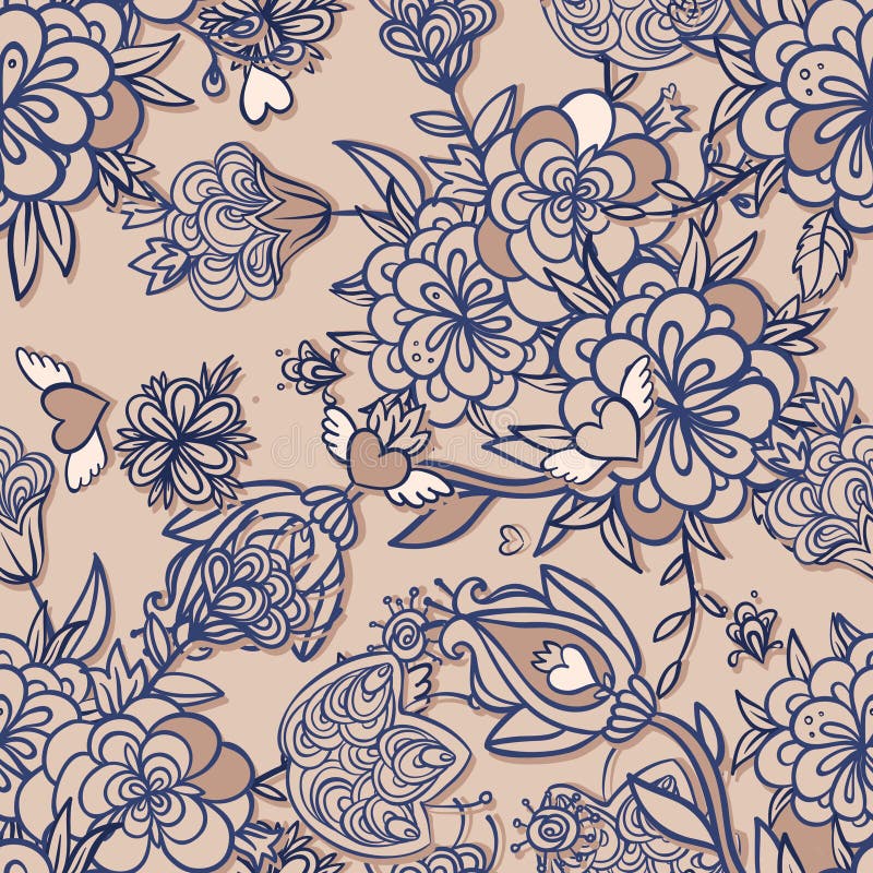 Delicate Floral Seamless Pattern Stock Illustration - Illustration of ...