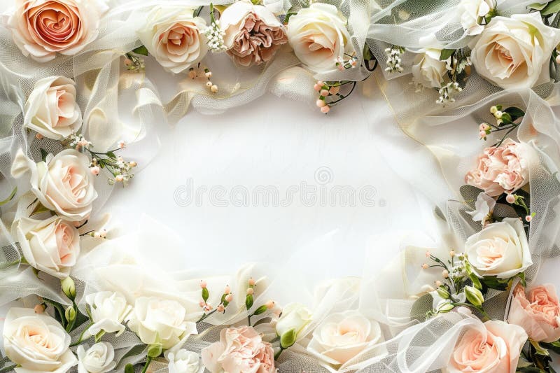 A Delicate Flower Arrangement Forms the Outline of a Decorative Frame ...