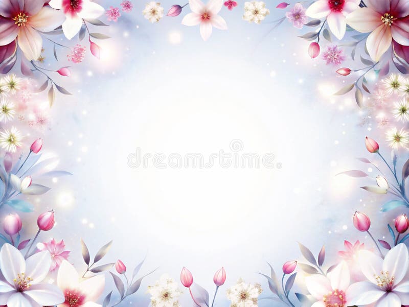 Delicate Flowers in Full Bloom Frame a Bright White Sky with Soft ...