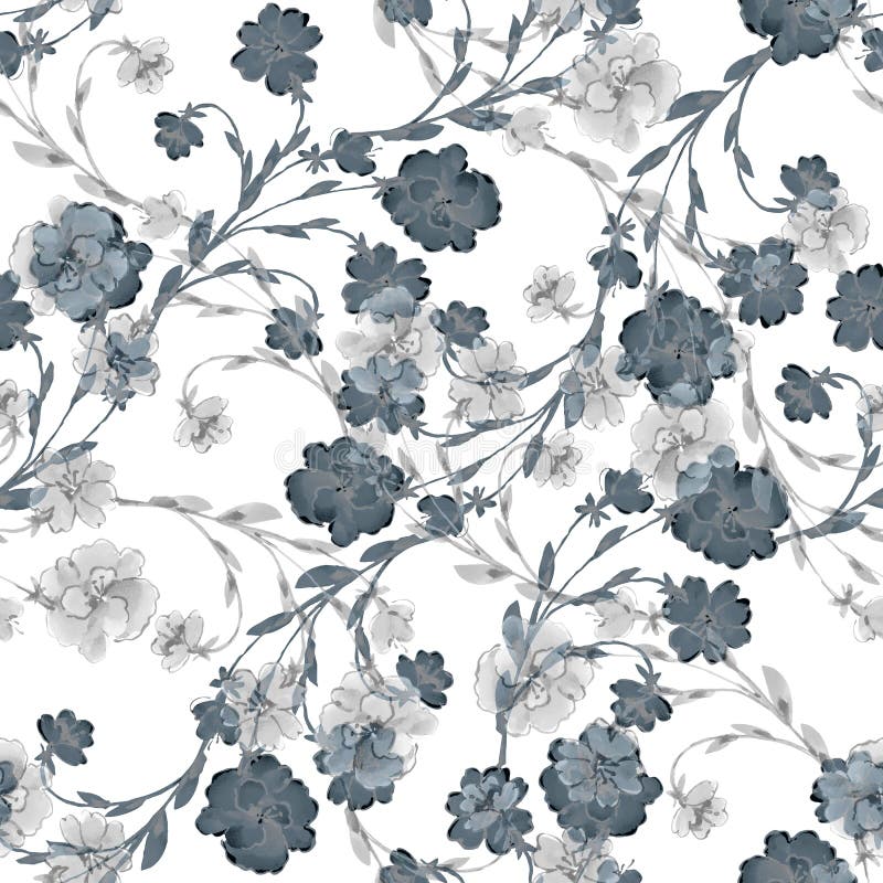 Delicate Flowers on White Background.. Seamless Pattern for Design ...