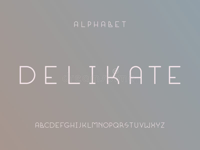 Delicate Font. Vector Alphabet Stock Vector - Illustration of graphic ...