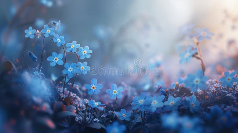 Delicate Forget-me-nots in Bloom Stock Photo - Image of soft, delicate ...