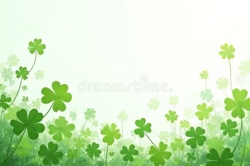 Delicate FourLeaf Clover Background Image a Subtly Lucky Design for St ...