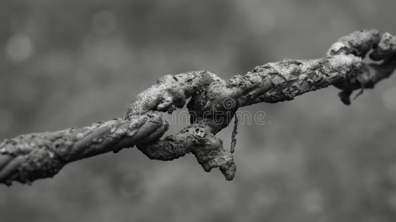 The Delicate and Fragile Strands of a Rusted Chain Twisted and Mangled ...