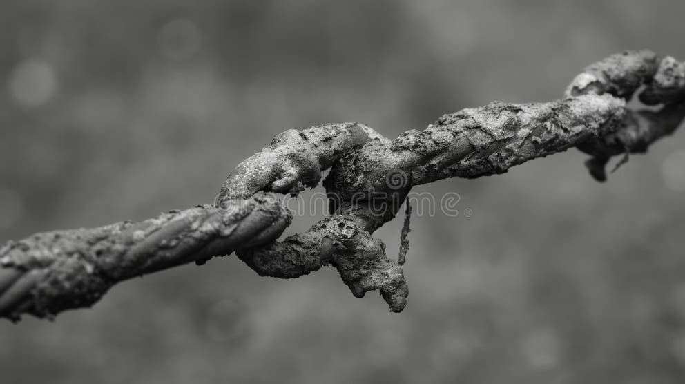 The Delicate and Fragile Strands of a Rusted Chain Twisted and Mangled ...