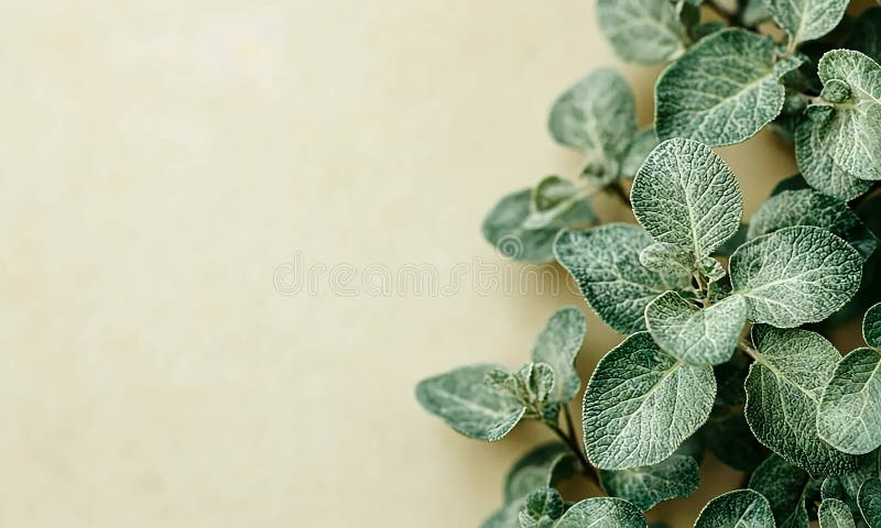 Delicate, Fresh Greenery Sprigs Arranged in a Horizontal Border on a ...