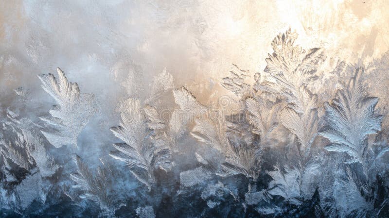Delicate Frost Patterns on a Window Pane Stock Illustration ...