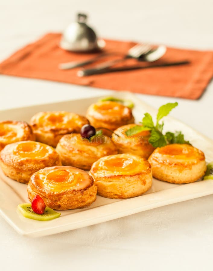 Delicate Fruit Pastries On A Platter Stock Photo - Image of danish ...