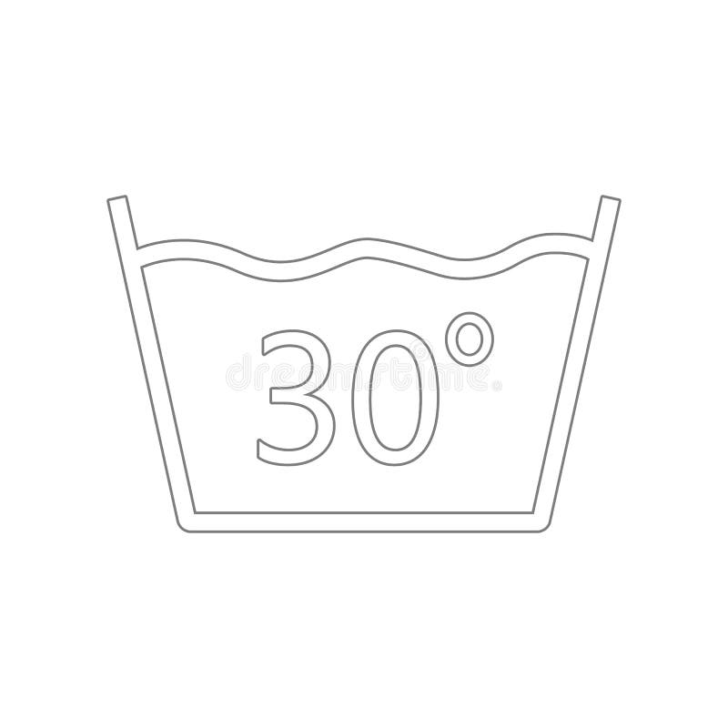Delicate Gentle 30 Degrees Washing Laundry Symbol Line Icon. Detailed ... Delicate Gentle 30 Degrees Washing Laundry Symbol Line Icon. Detailed ...