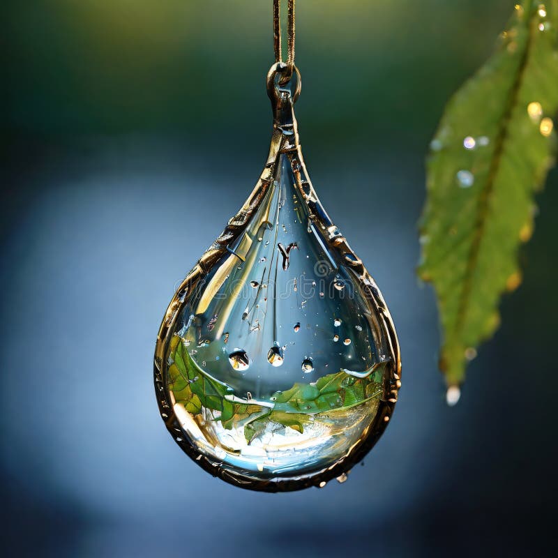 Delicate Glass Pendant with Nature Elements Stock Image - Image of ...