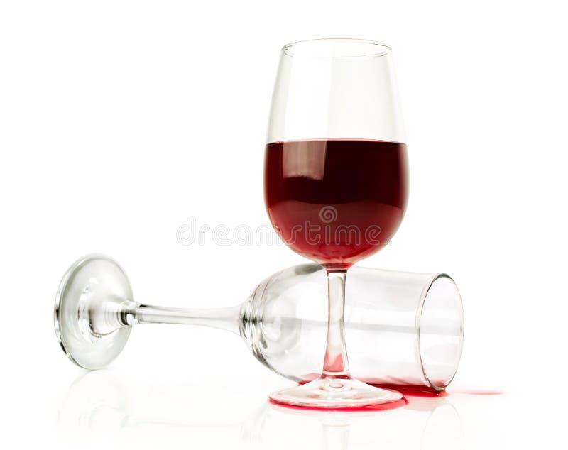 Delicate Glass of Wine. Empty and Filled. Stock Image - Image of ...