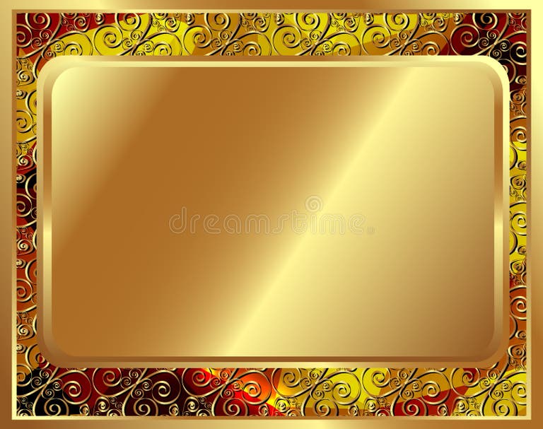 Delicate Gold Frame with Pattern 2 Stock Vector - Illustration of metal ...