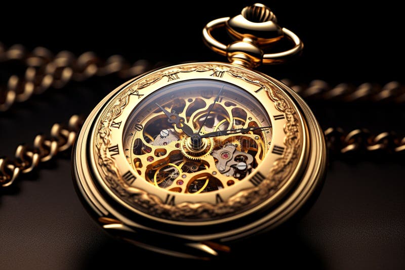 Delicate Gold Pattern on a Classic Pocket Watch Ma Stock Image - Image ...
