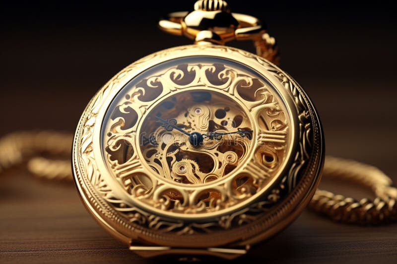 Delicate Gold Pattern on a Classic Pocket Watch Ma Stock Image - Image ...