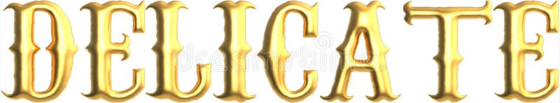 Delicate Golden Text , 3d Rendering Stock Illustration - Illustration ...