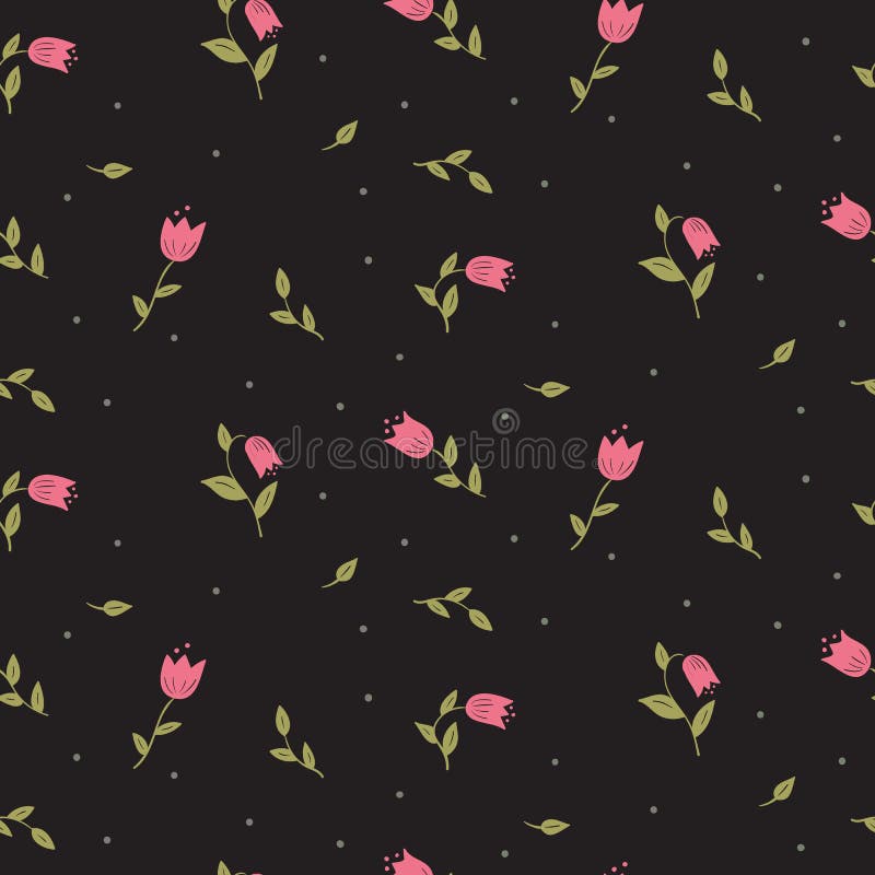 Delicate Graphic Print Small Floral Pattern Stock Illustration ...