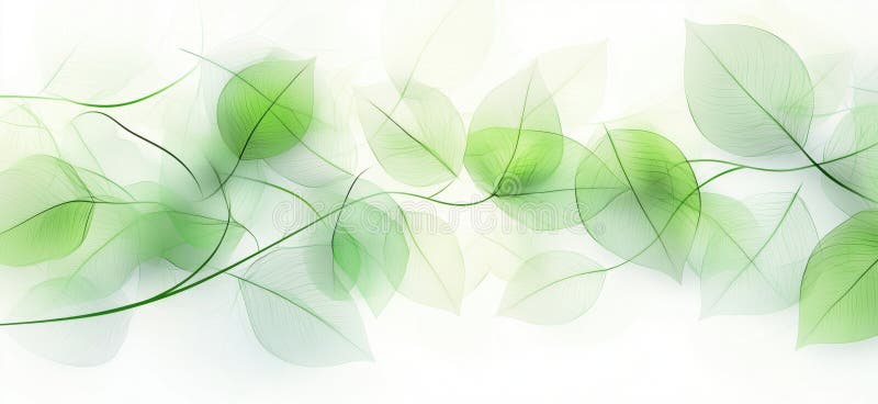 Delicate Green Leaves Background with Soft Gradients and Flowing Lines ...