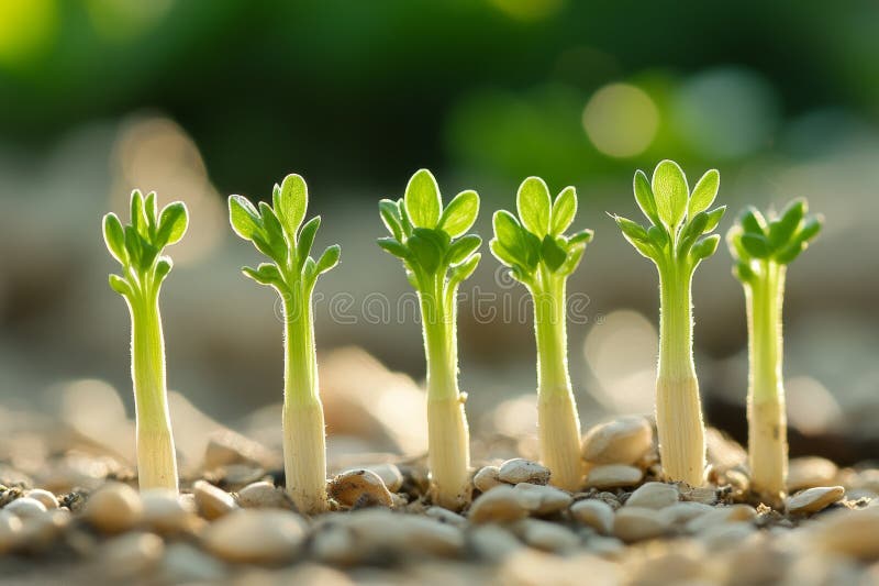 Growth of Young Wheat Sprouts Showcasing Early Development in a Natural ...