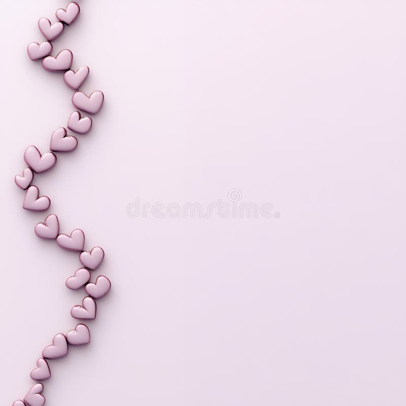 Delicate Heart Pattern Creating a Soft Romantic Frame on a Light Pastel ...