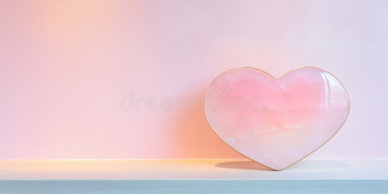 A Delicate Heart-shaped Frame with a Soft Pink Gradient, Placed Against ...