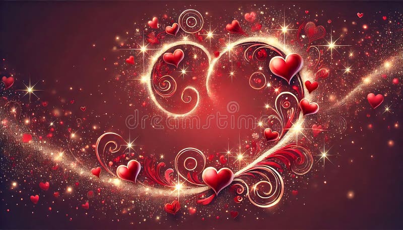 Delicate Heart-shaped Glitter Particles on a Pastel Pink Gradient ...