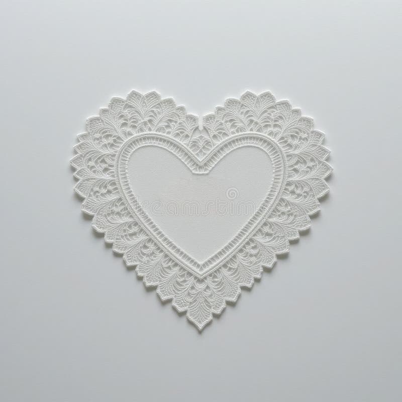 Delicate Heart Shaped Lace Doily with Intricate Patterns, Perfect for ...