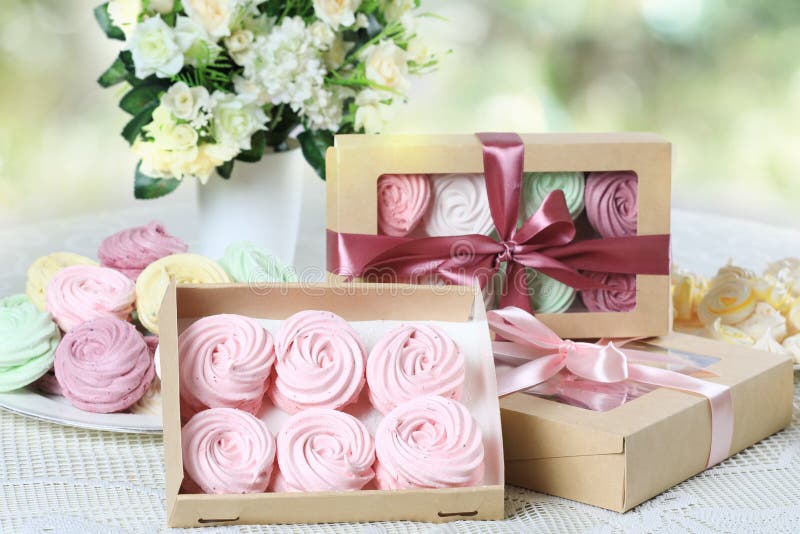 Delicate Homemade Zephyr in the Box Stock Photo - Image of cuisine ...