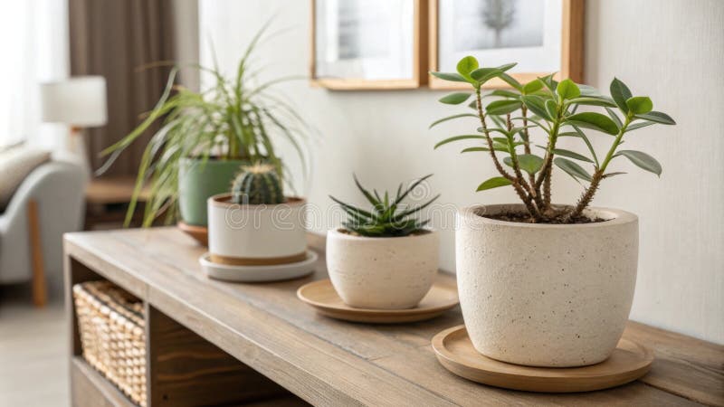 Delicate Houseplants in Simple Ceramic Pots Breathe Life into the Decor ...