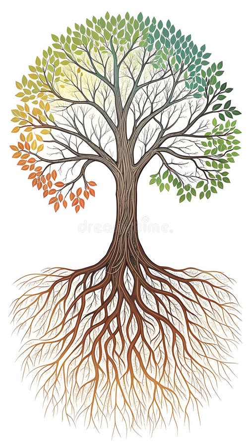 Delicate Intertwined Tree Roots and Foliage Design for Eco-friendly Art ...